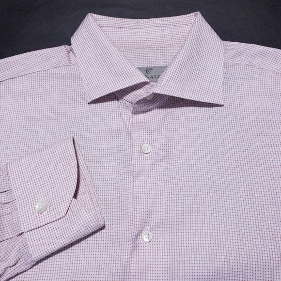 Canali | Shirts | Canali Dress Shirt Mens 6 41 Spread Collar Red White ...